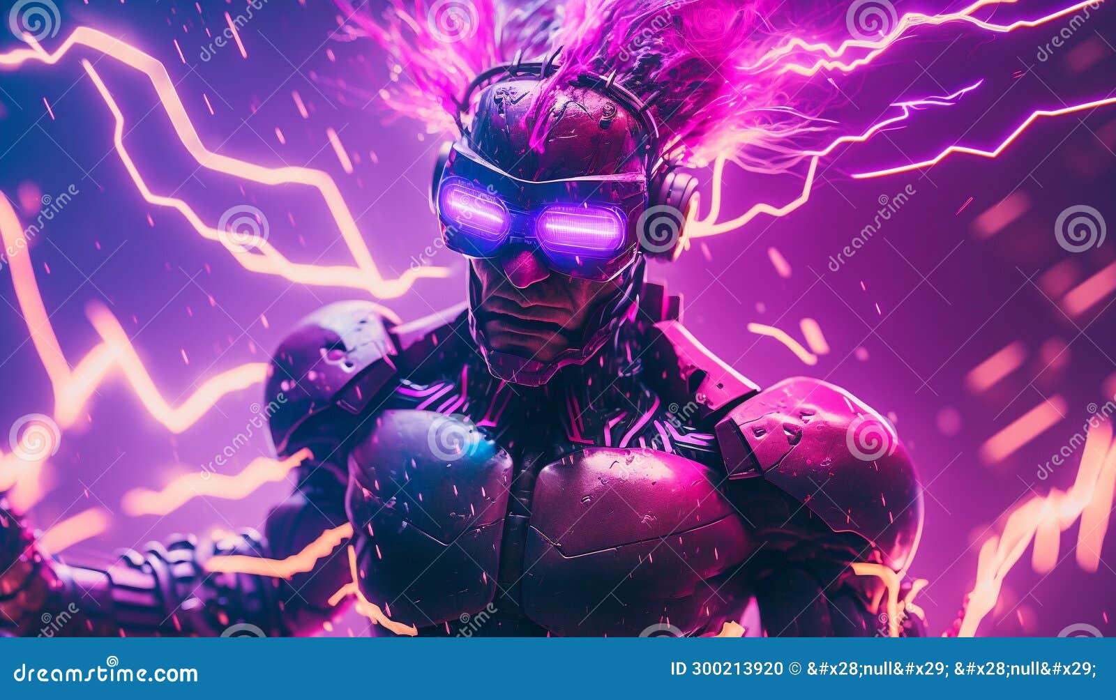 Exploding AI Metaverse Robot with Digital Art Style. Electric Man ...