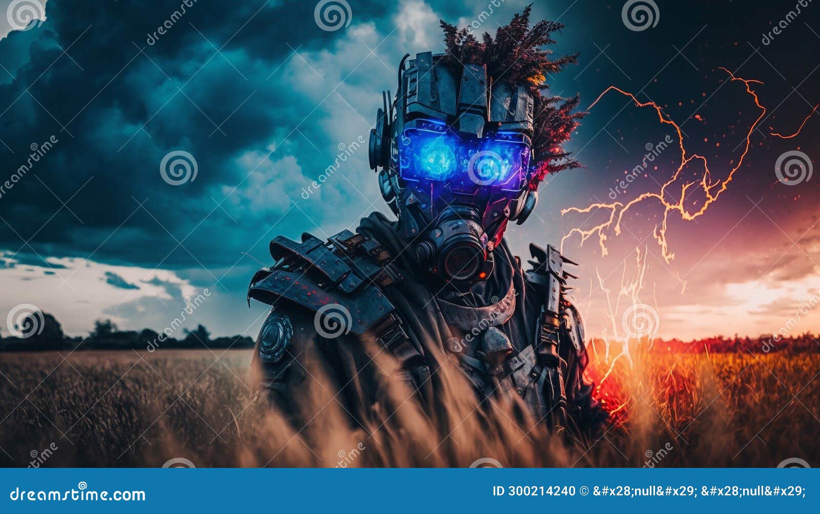 Exploding AI Metaverse Robot with Digital Art Style. Electric Man ...
