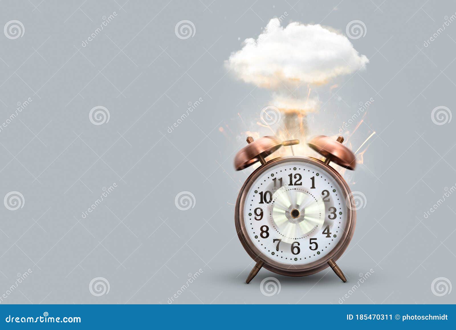 Exploding Alarm Clock - Funny Urgency Concept Stock Image - Image of ...