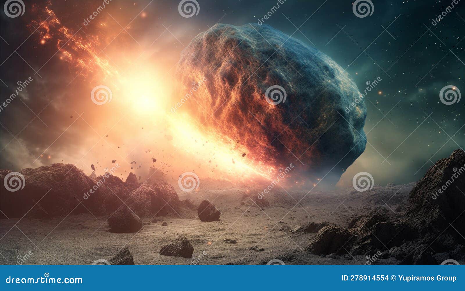 Exploding Alien Spaceship Creates Mystery in Star Field Atmosphere ...