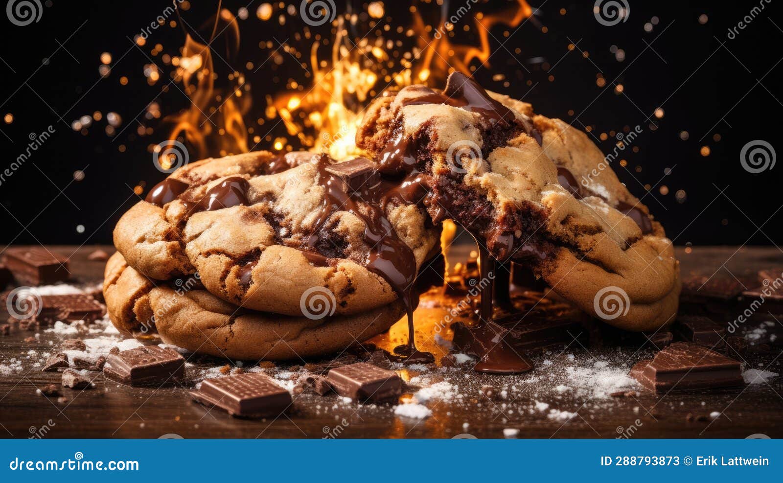 Exploding American Chocolate Chip Cookies - Stock Concepts Stock Image ...