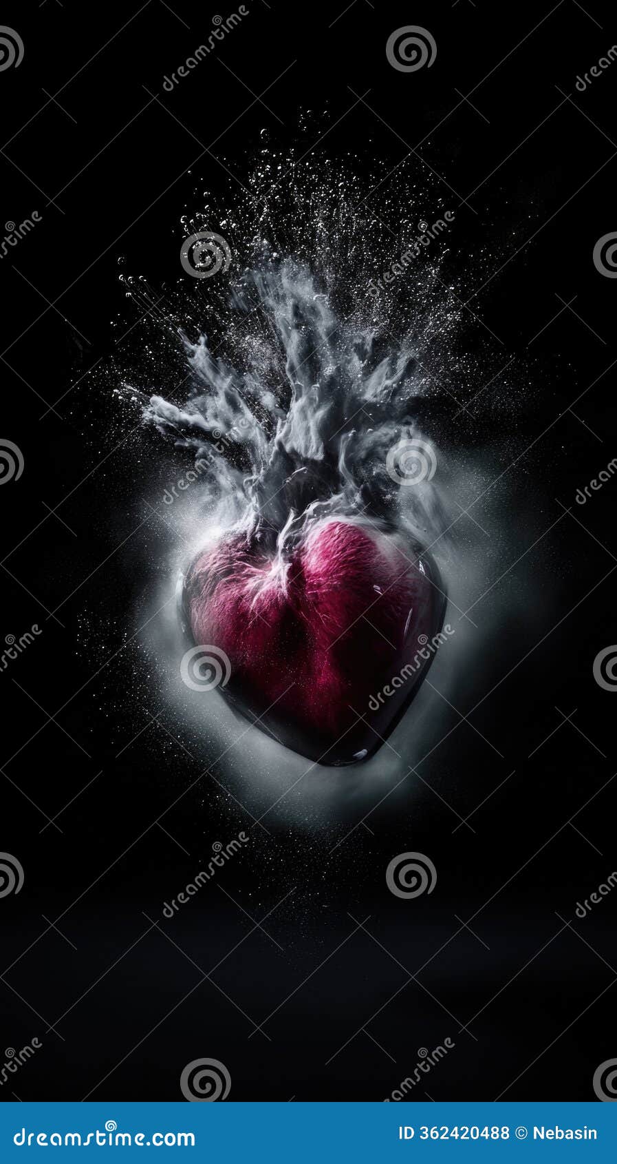 Exploding Apple with Water Splash Against Dark Background Stock Photo ...