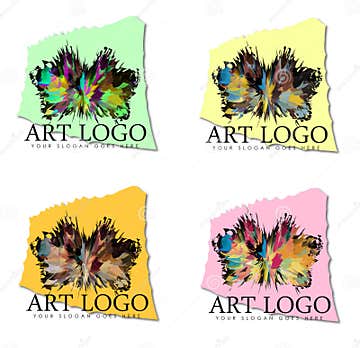 Exploding Art Logo Designs stock illustration. Illustration of brand ...