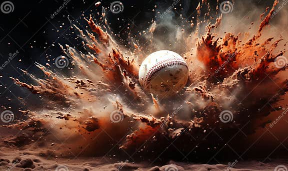 Exploding Ball on Ground stock image. Image of action - 321309195