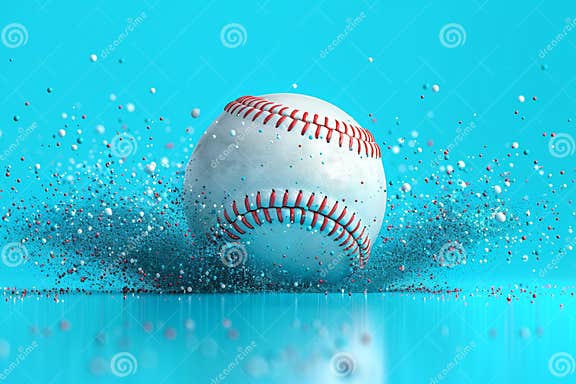 Exploding Baseball with Dynamic Water Effect Stock Illustration ...