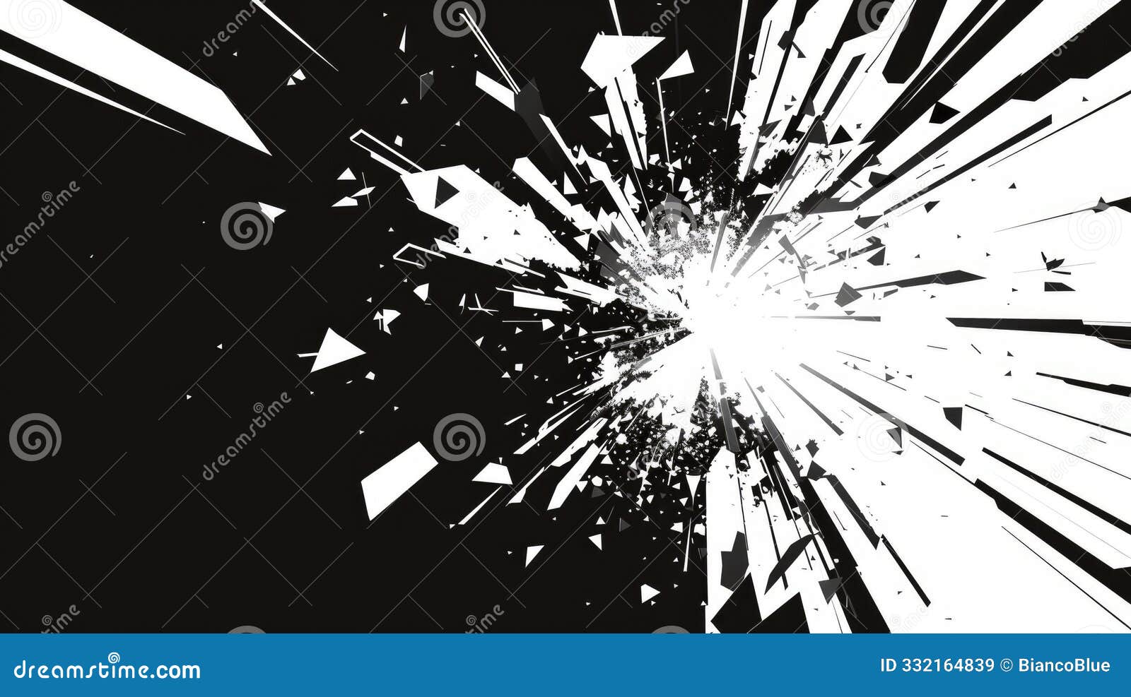 Exploding Black and White Cubes in Motion. Dramatic Visual Effect ...