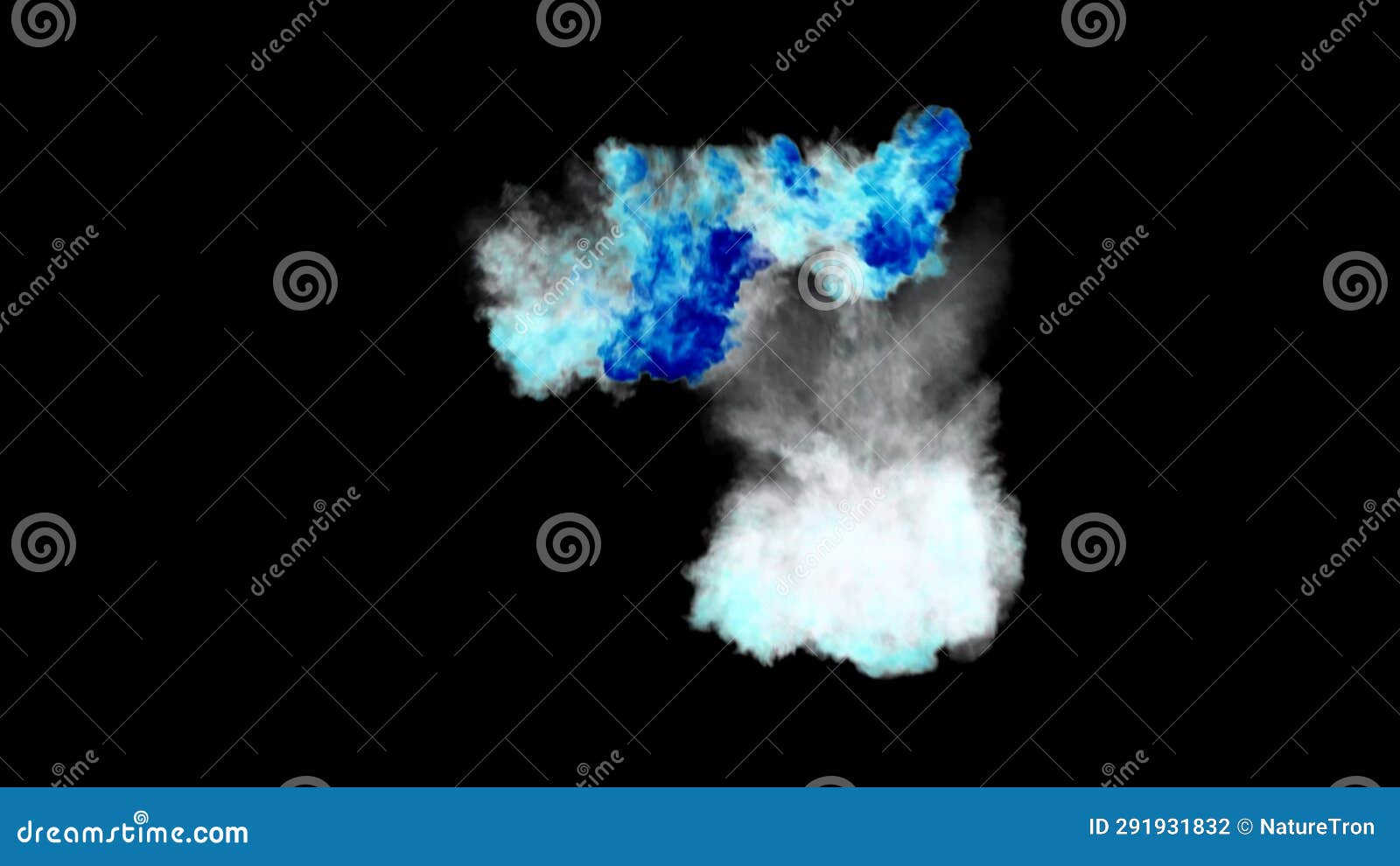 Exploding Blue-gray Smoke on a Black Background and Disappearing Stock ...