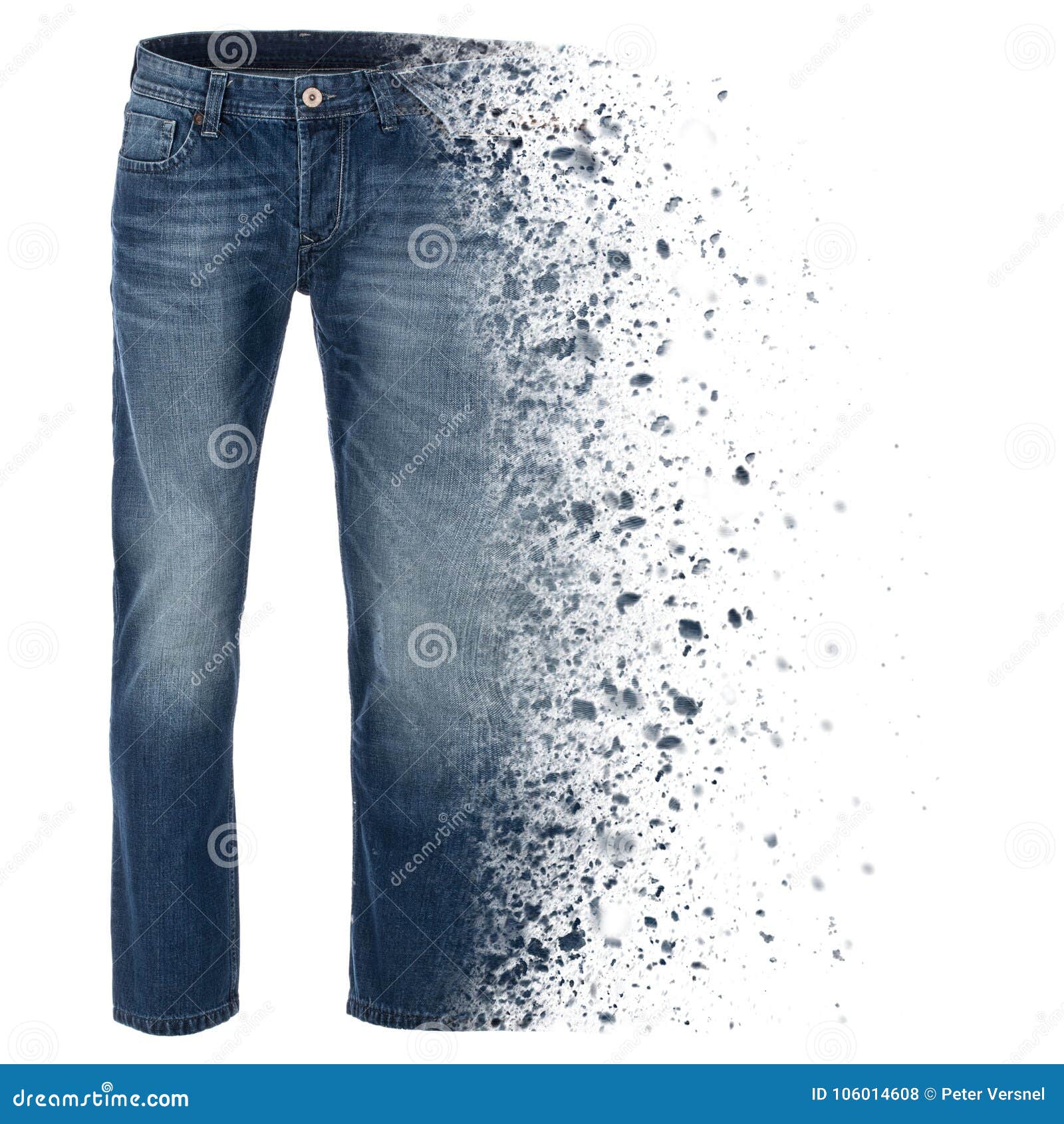 Exploding Blue Jeans, Photographed on Ghost Mannequin. Stock Photo ...