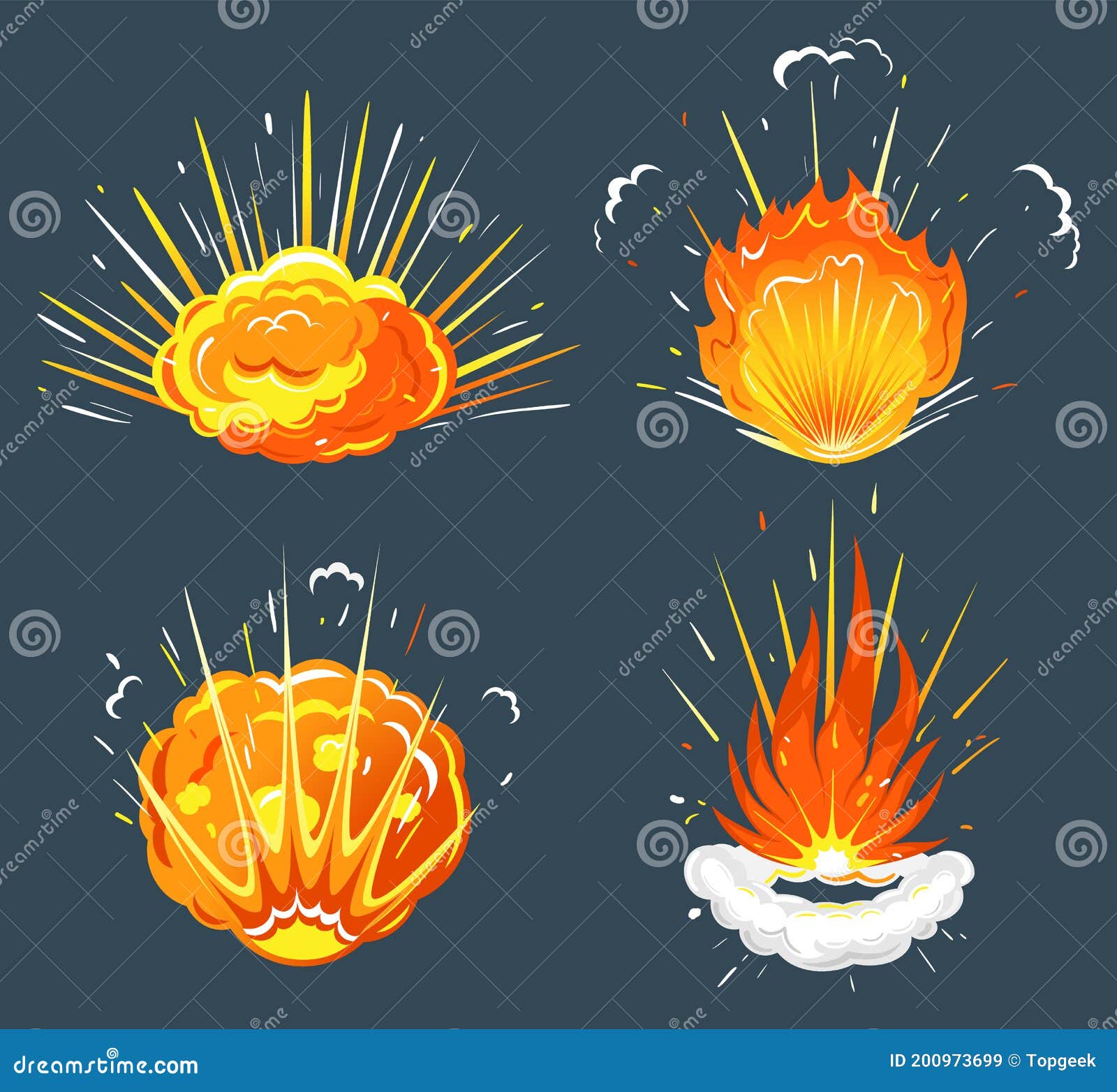 Dynamite Burst Or Bomb Explosion Visual Effect Cartoon Vector ...
