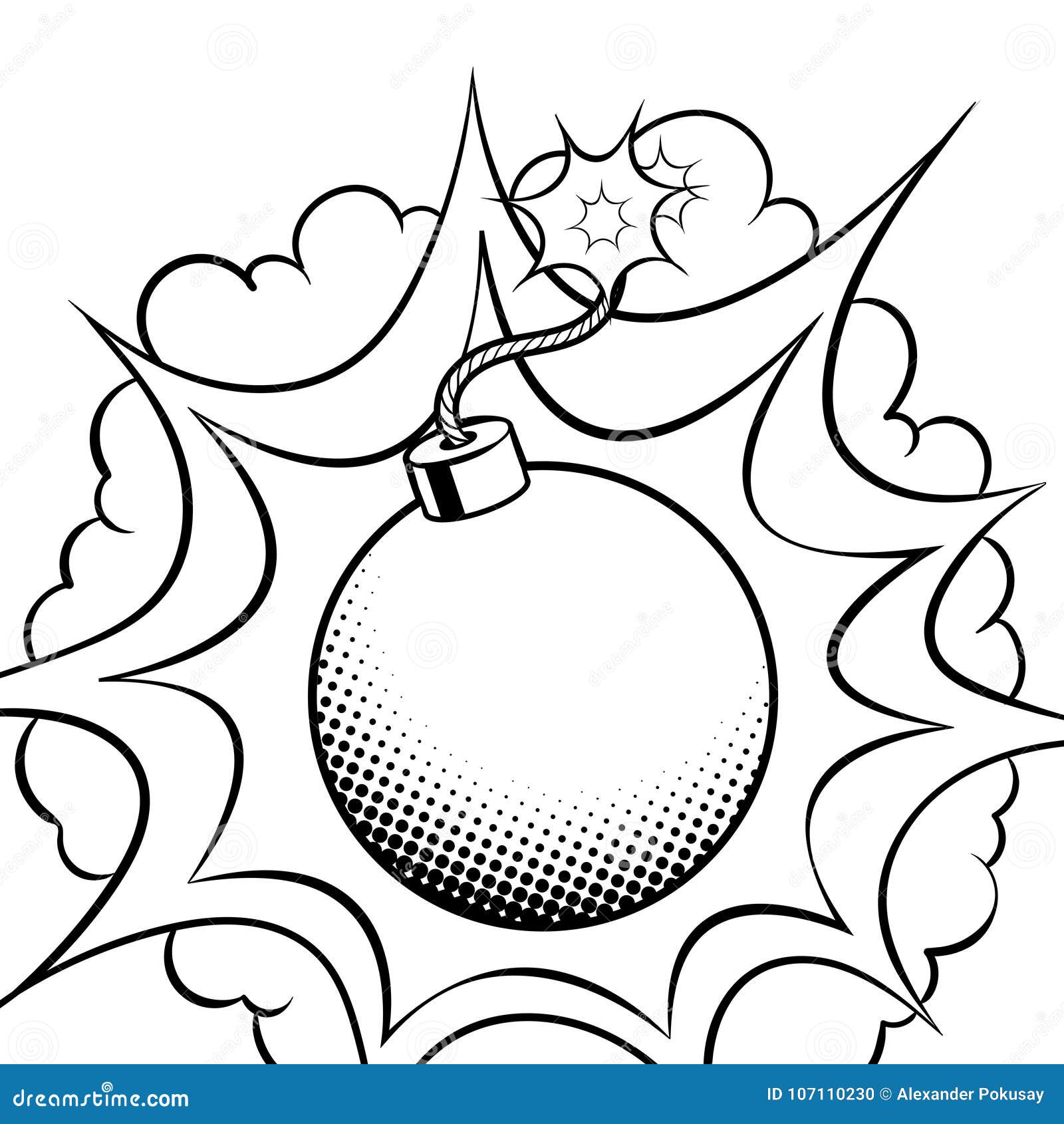 Exploding Bomb Coloring Book Vector Stock Vector - Illustration of ...