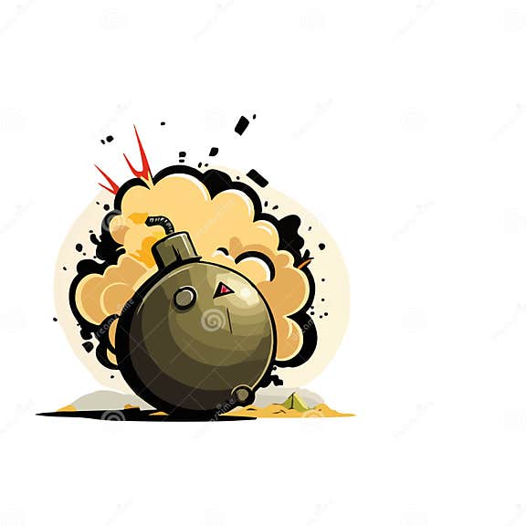 Exploding Bomb. Grenade and Explosion Stock Vector - Illustration of ...