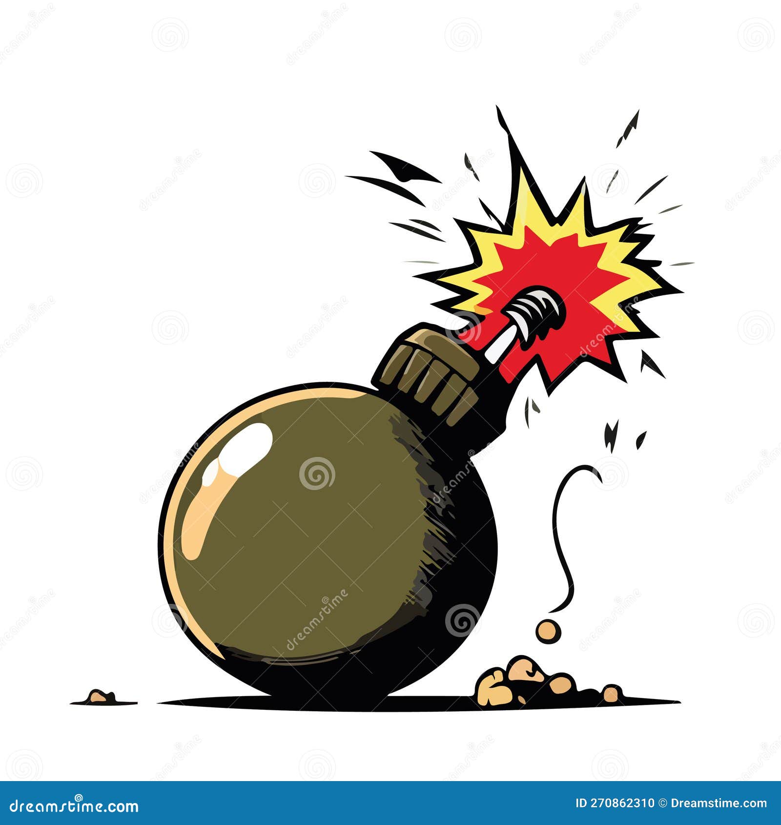 Exploding Bomb. Grenade and Explosion Stock Vector - Illustration of ...