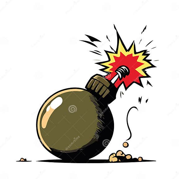Exploding Bomb. Grenade and Explosion Stock Vector - Illustration of ...