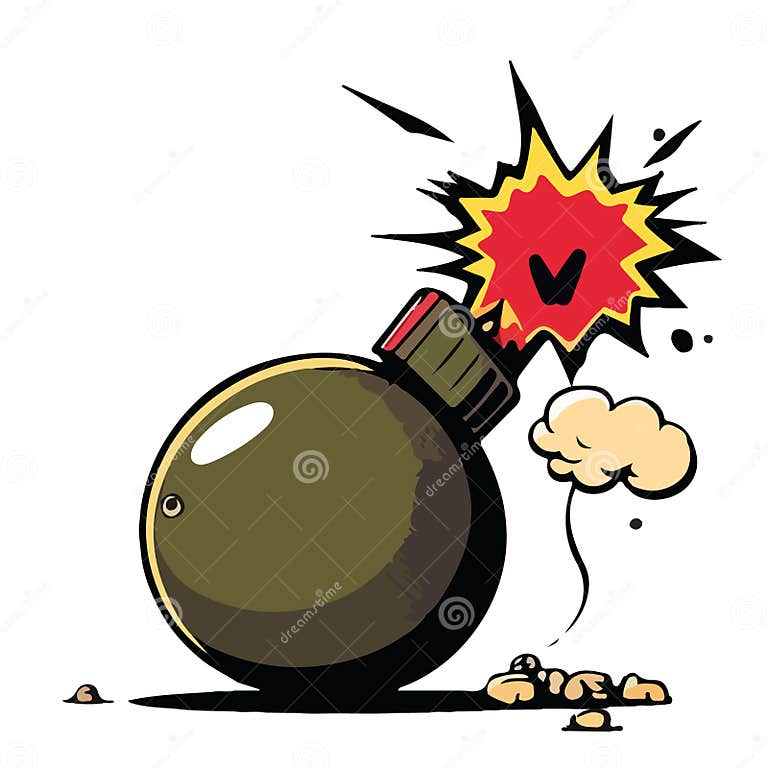 Exploding Bomb. Grenade and Explosion Stock Vector - Illustration of ...