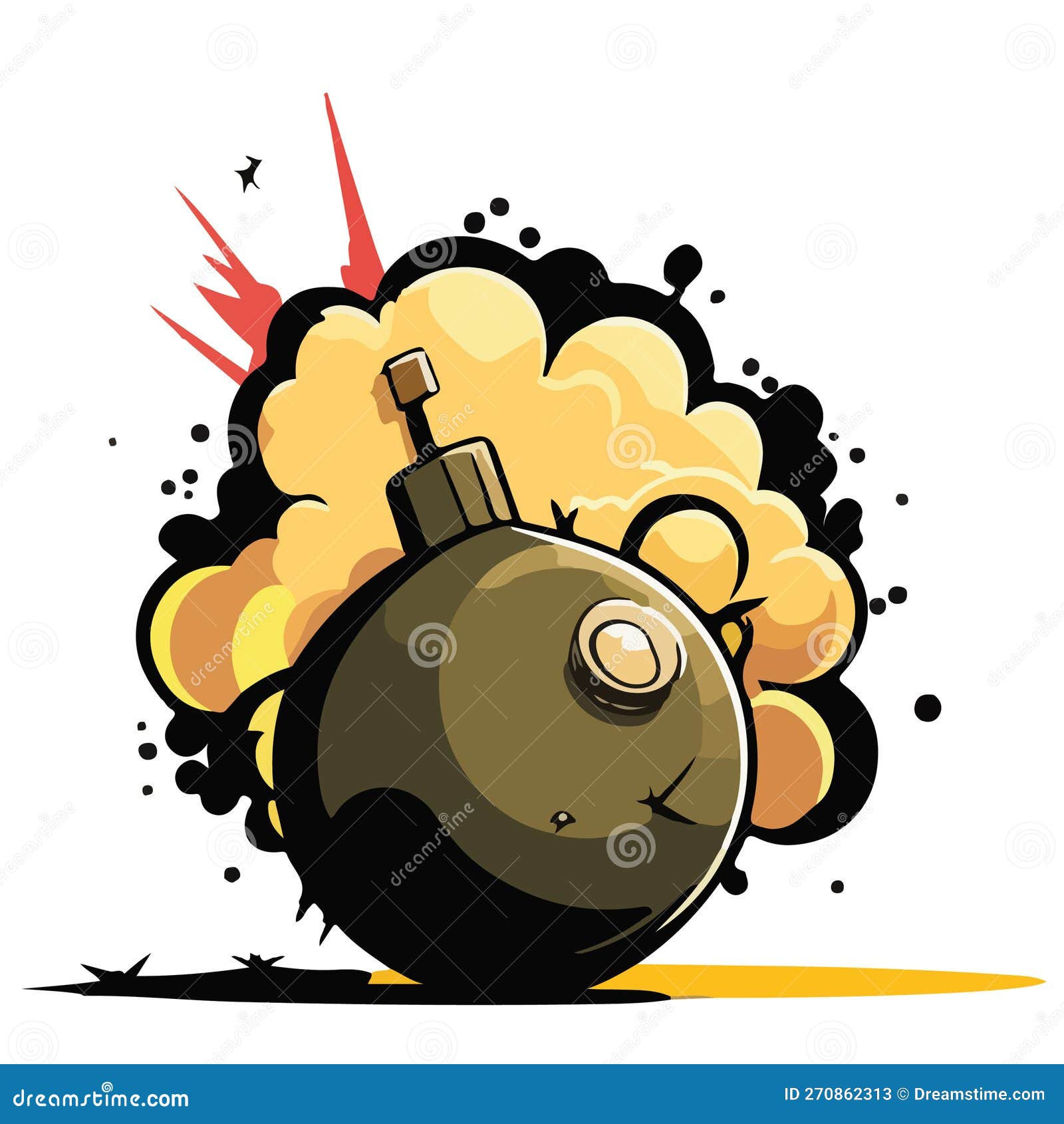 Exploding Bomb. Grenade and Explosion Stock Vector - Illustration of ...