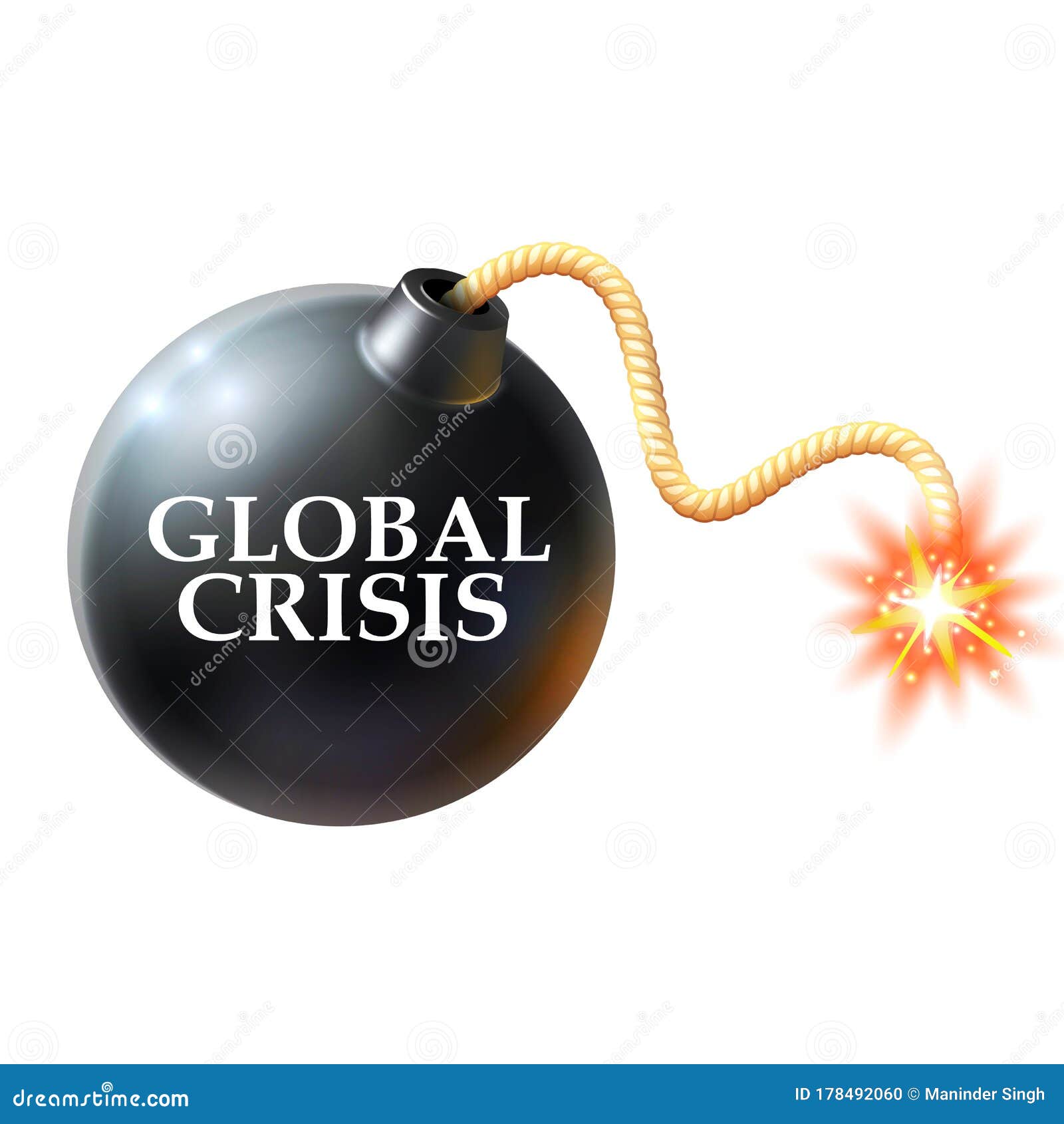 Global crisis sign. stock illustration. Illustration of road - 178492060