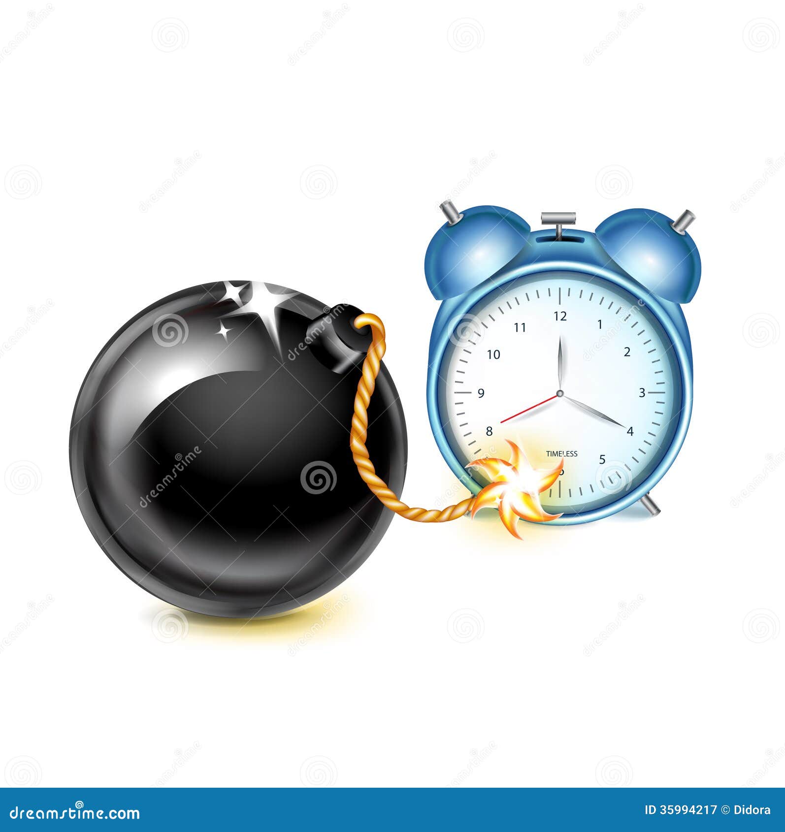 Exploding Bomb with Timing Clock Stock Illustration - Illustration of ...