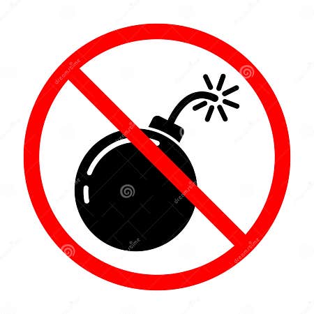 Exploding Bombs Prohibition Sign. Bombs Ban Sign Stock Vector ...