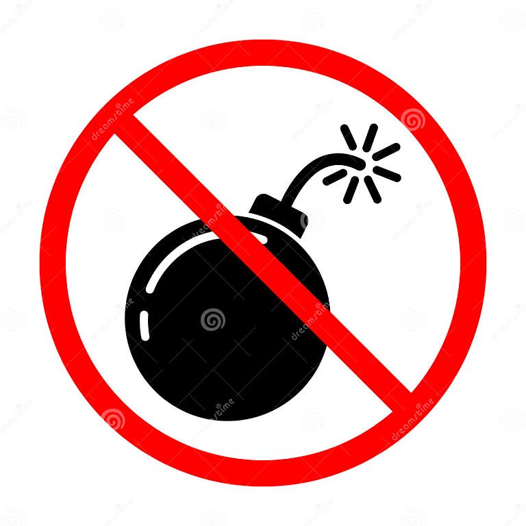 Exploding Bombs Prohibition Sign. Bombs Ban Sign Stock Vector ...