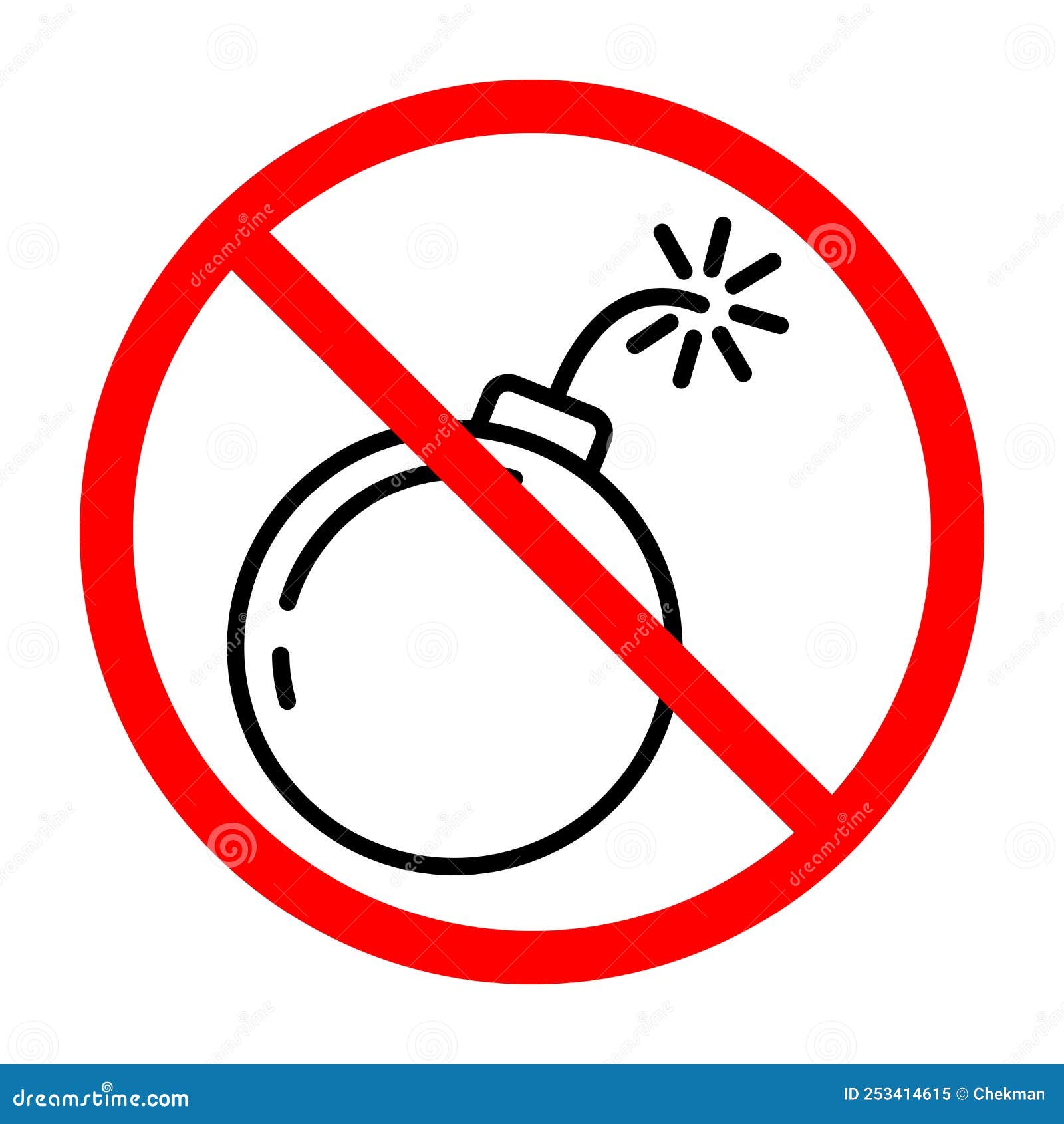 Exploding Bombs Prohibition Sign. Bombs Ban Sign Stock Vector ...