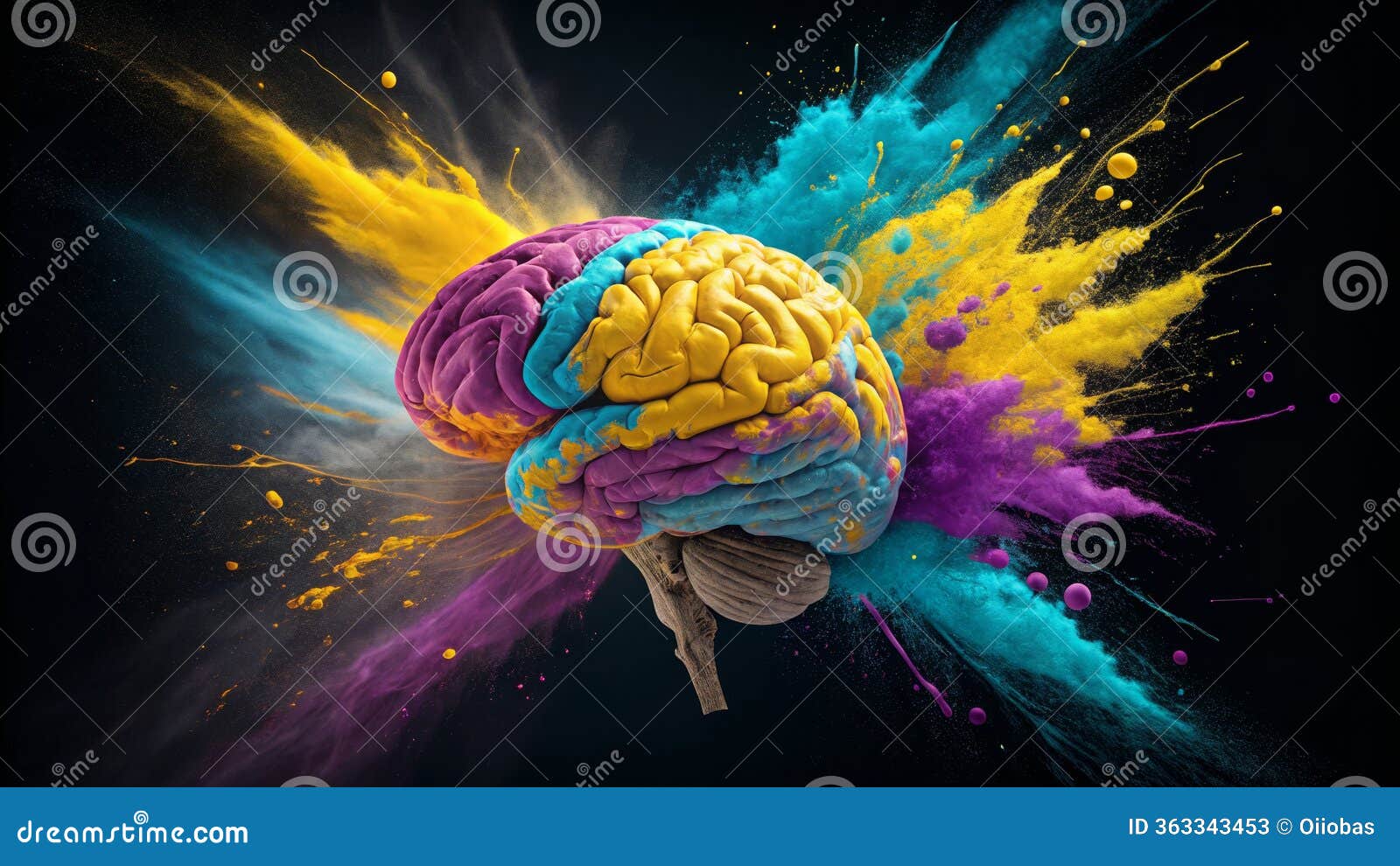 Exploding Brain Concept Art At Sunset Royalty-Free Stock Photo ...