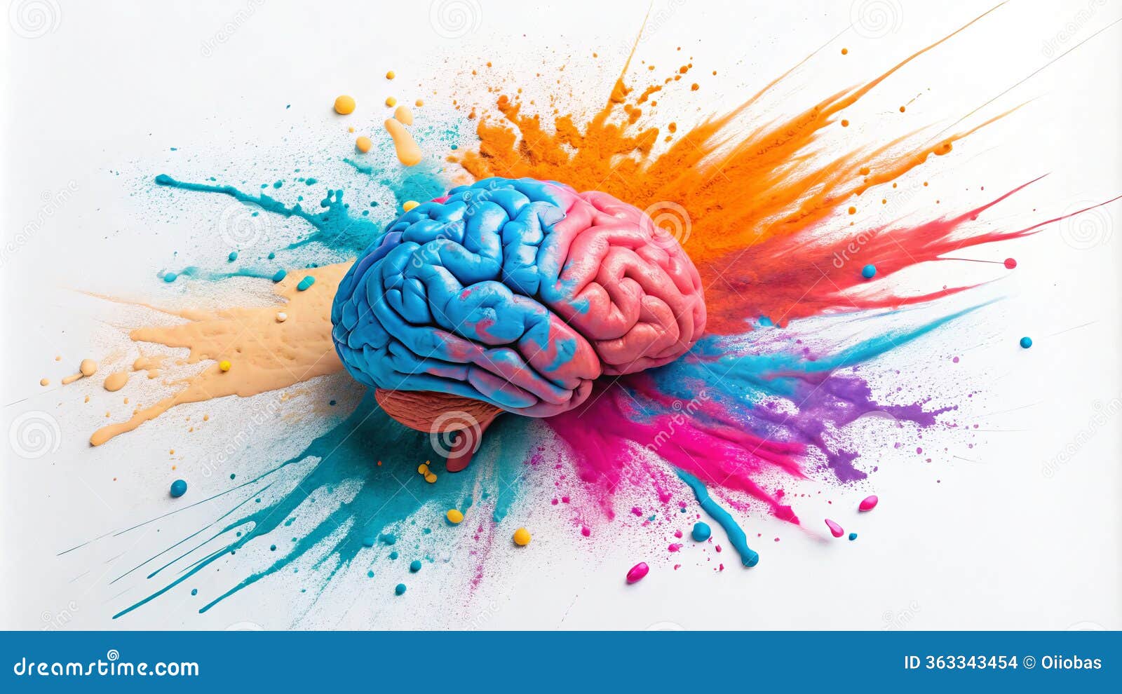 Exploding Brain Concept Art At Sunset Royalty-Free Stock Photo ...