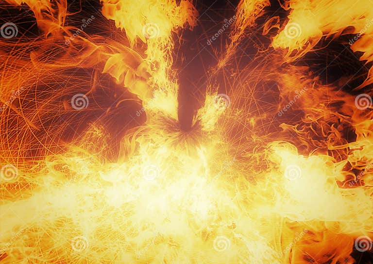 Exploding and Burning Fire Flames Abstract Background Stock Photo ...