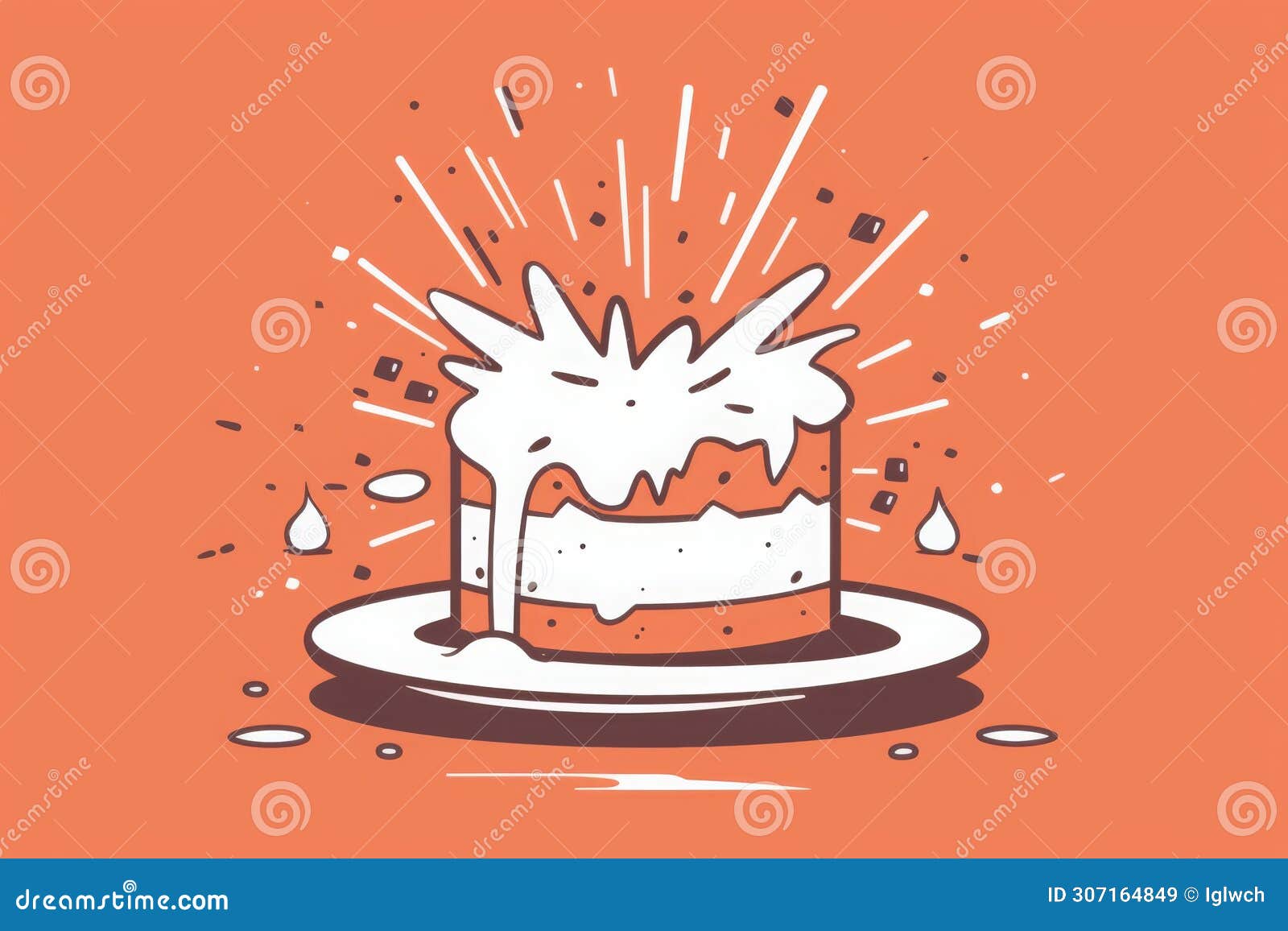 Exploding Cake for April Fool S Day. Stock Image - Image of dynamic ...