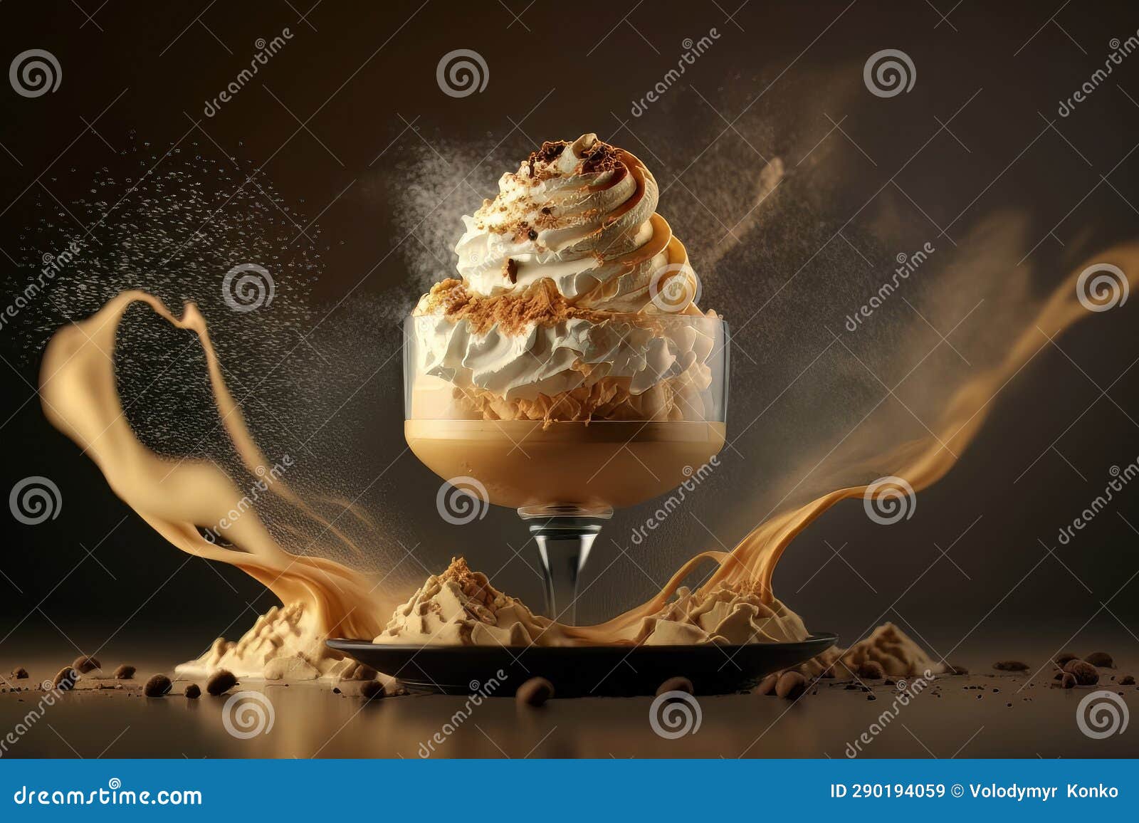 Exploding Caramel Milkshake: a Delicious Explosion of Flavors. Generative Ai Stock Image - Image ...
