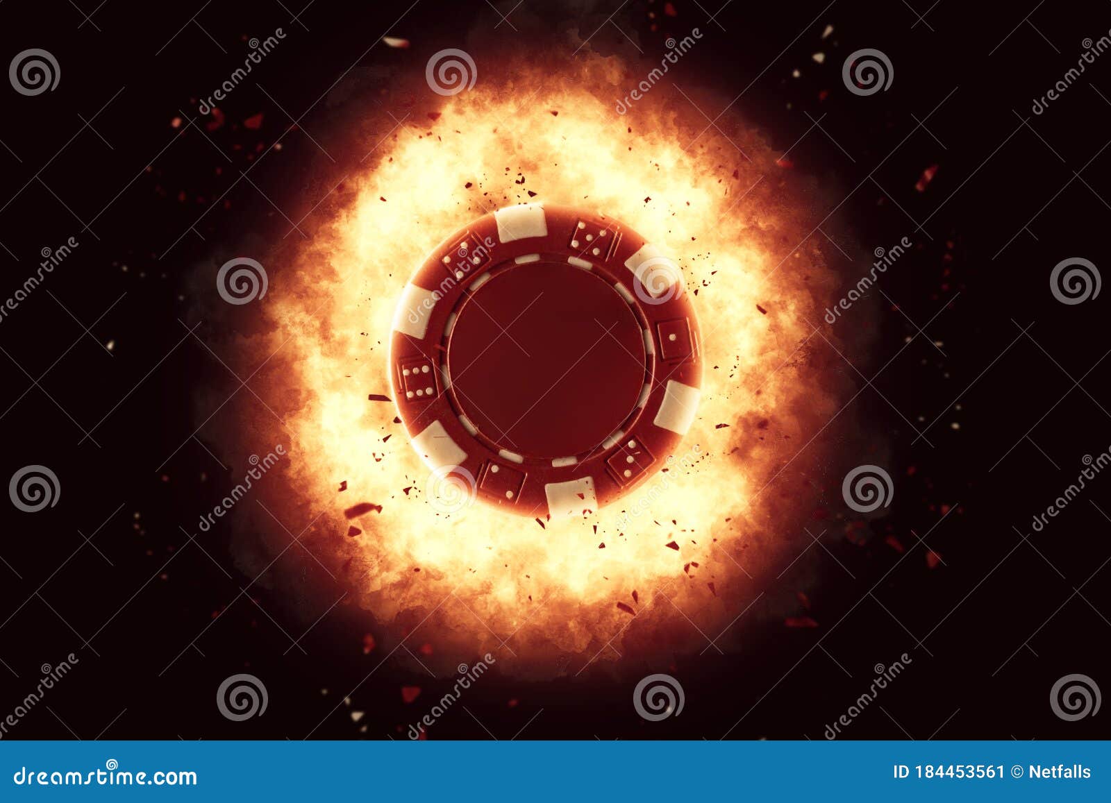 Exploding Casino Chip - on Black Stock Image - Image of chips, gambling ...