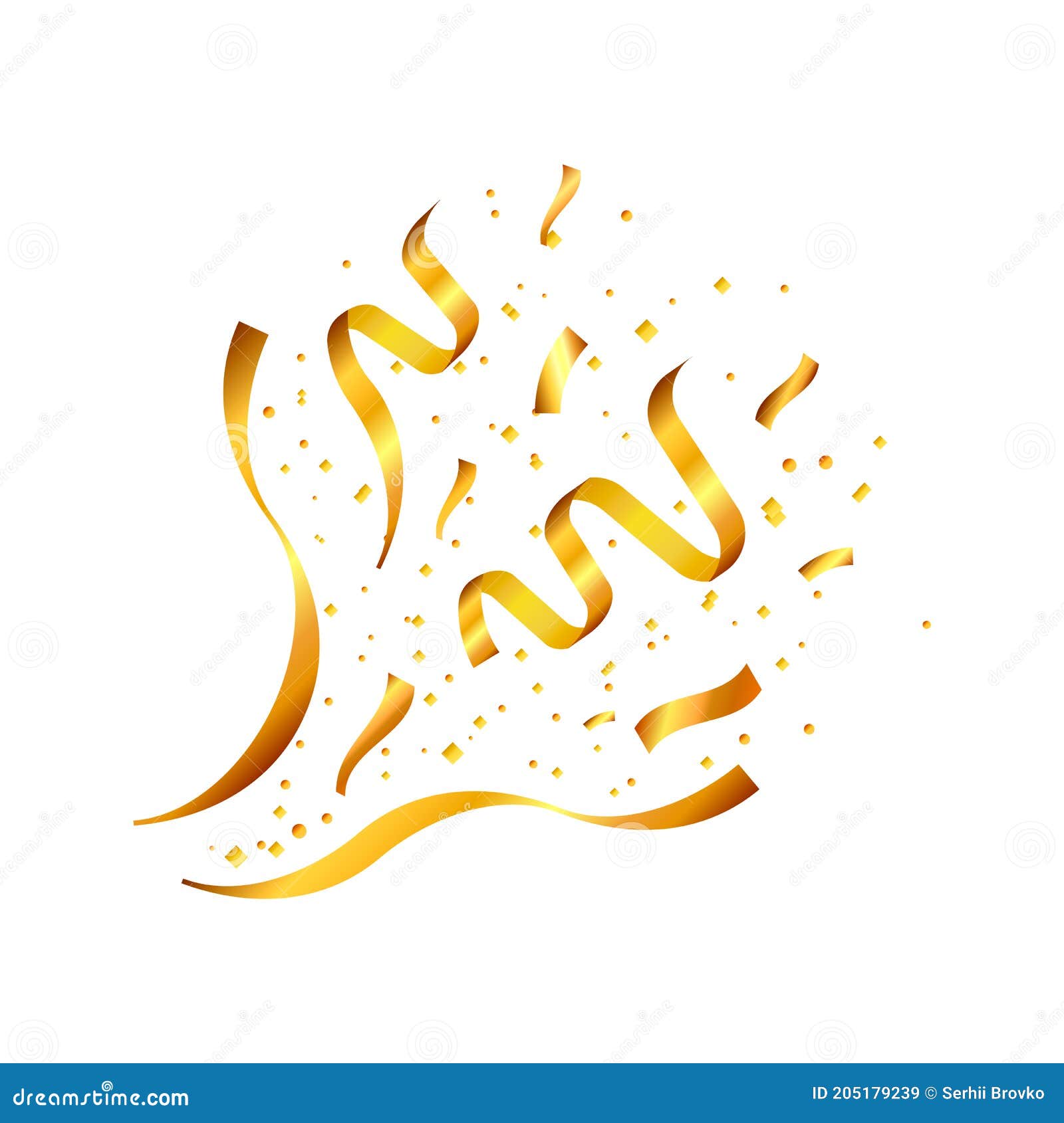 Exploding Celebration Confetti and Ribbon. Vector Illustration Stock ...