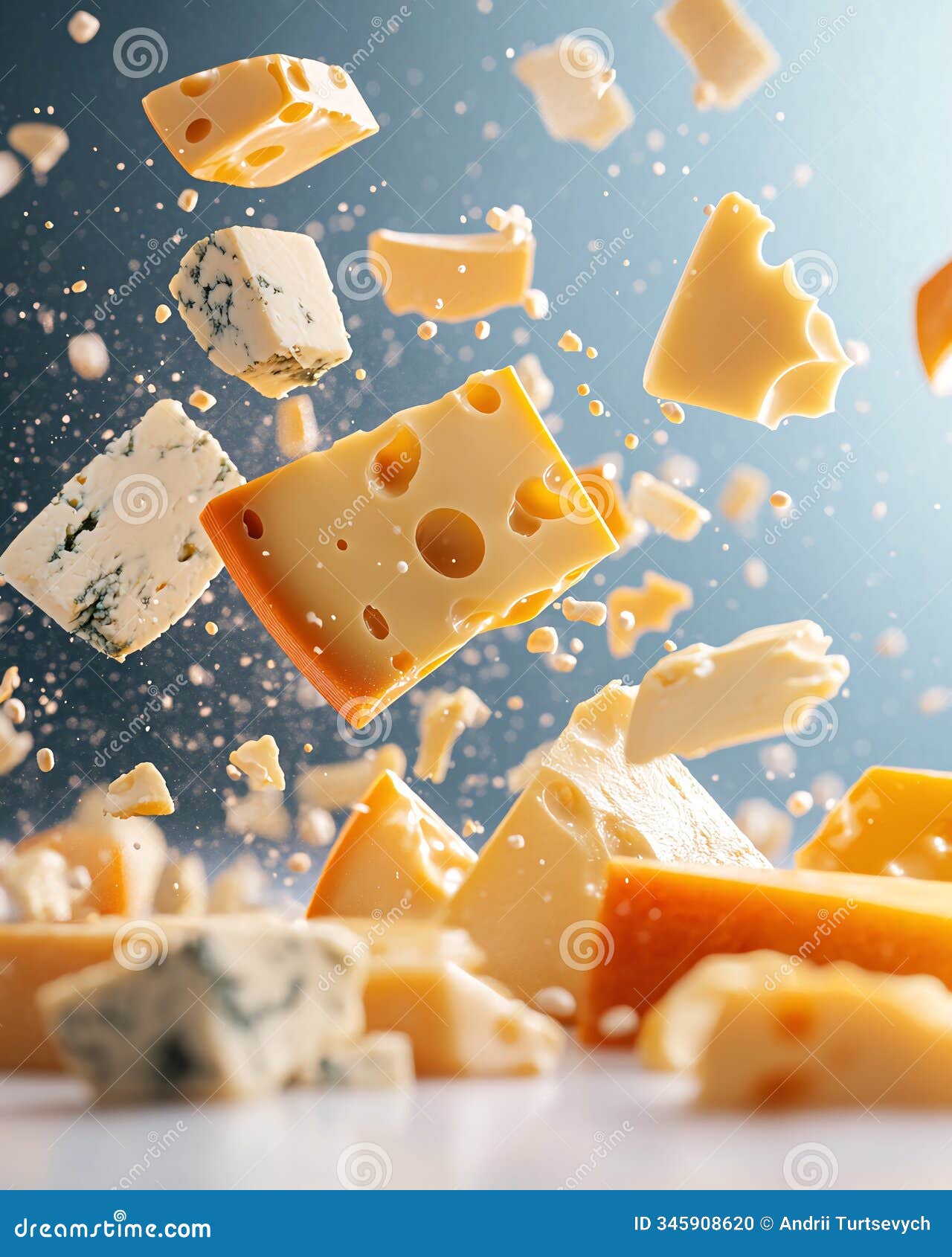 Exploding Cheese Splash of Vibrant Variety with Dynamic Energy and ...