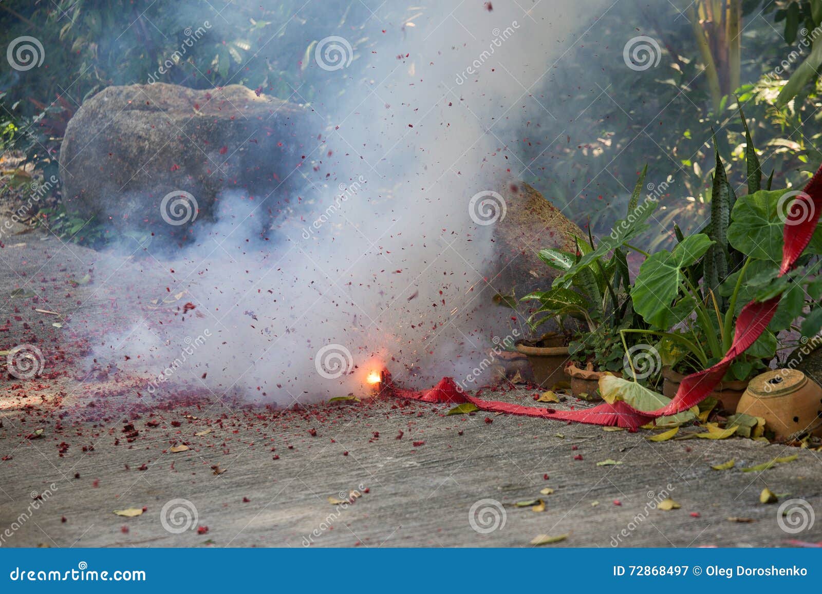 Exploding Chinese Firecrackers Stock Image - Image of culture ...