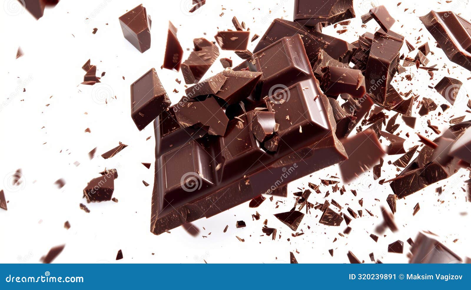 Exploding Chocolate Bar - Generative AI Stock Image - Image of isolated ...