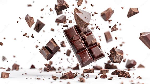 Exploding Chocolate Bar Generative AI Stock Photo - Image of brown ...