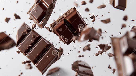 Exploding Chocolate Bar, Generative AI Stock Image - Image of dynamic ...