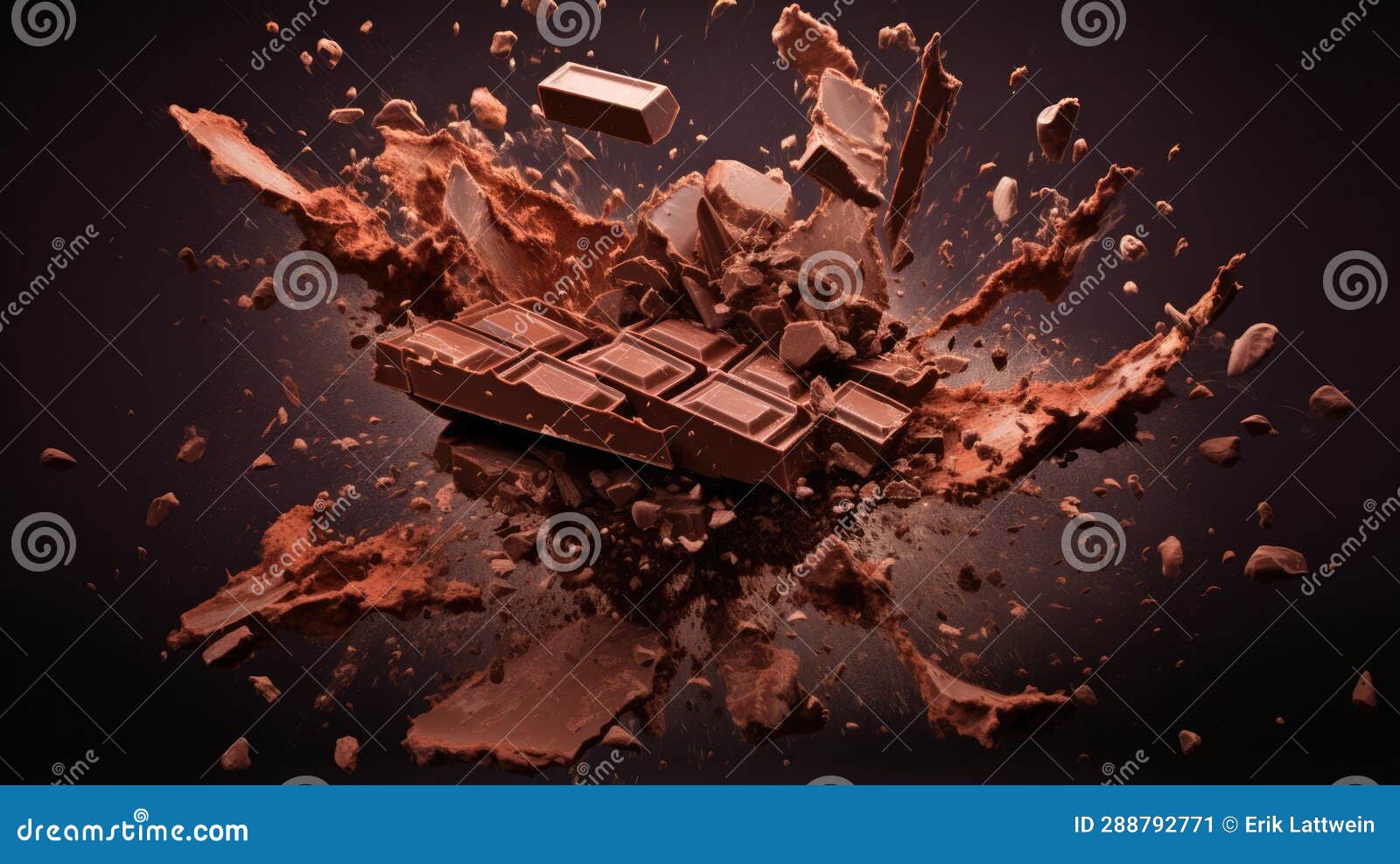 Exploding Chocolate Bar - Stock Concepts Stock Image - Image of sweet ...