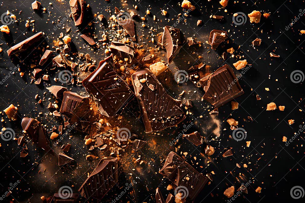 Exploding Chocolate Delight on Dark Background Stock Illustration ...