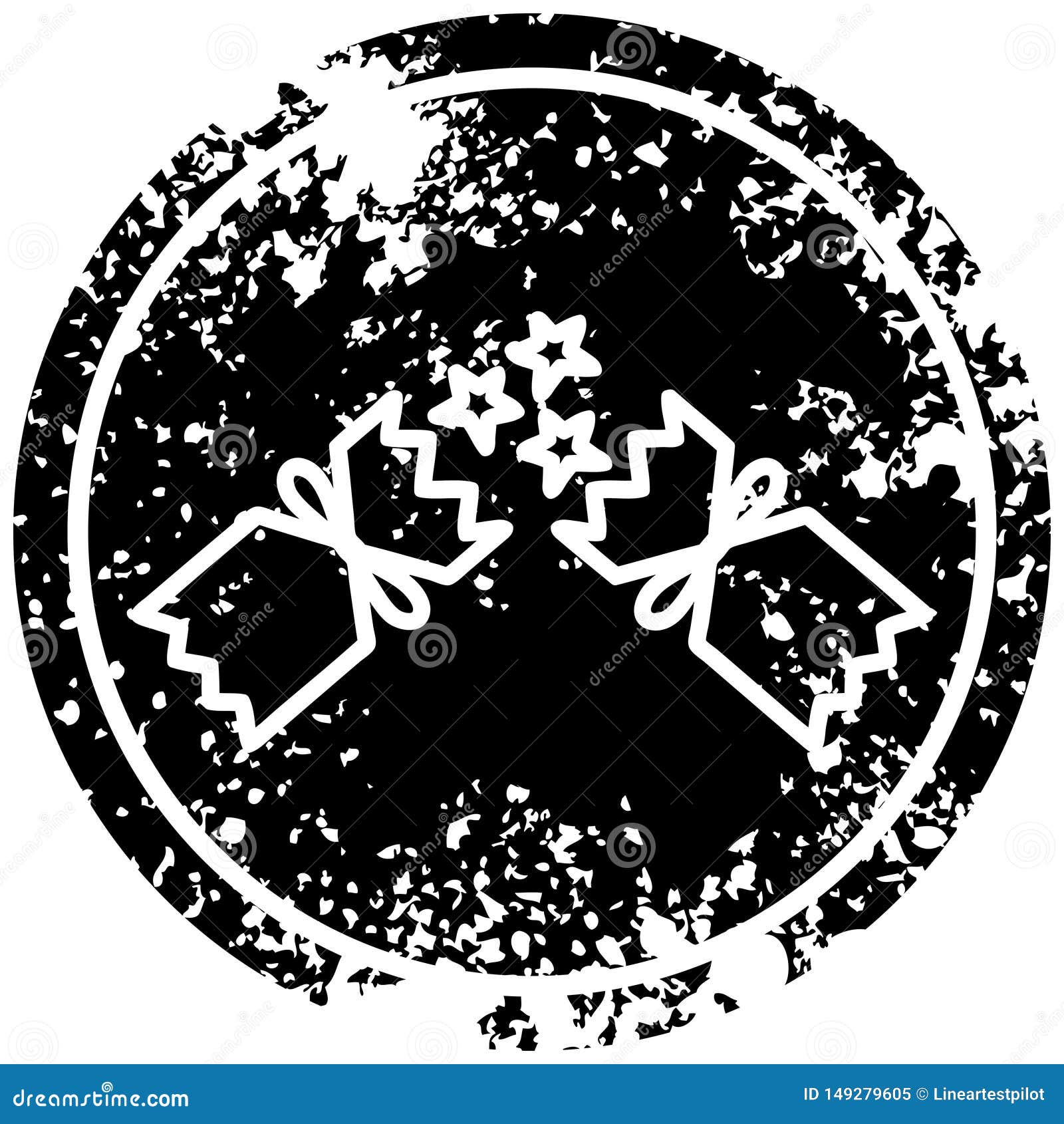 Exploding Christmas Cracker Distressed Icon Stock Vector - Illustration ...