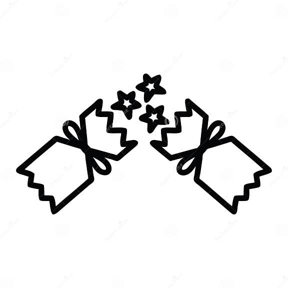 Exploding Christmas Cracker Icon Symbol Stock Vector - Illustration of ...