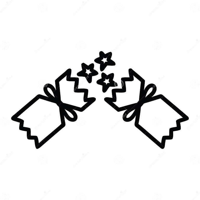 Exploding Christmas Cracker Icon Symbol Stock Vector - Illustration of ...