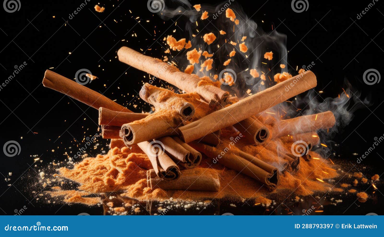 Exploding Cinnamon Sticks - Stock Concepts Stock Image - Image of ...