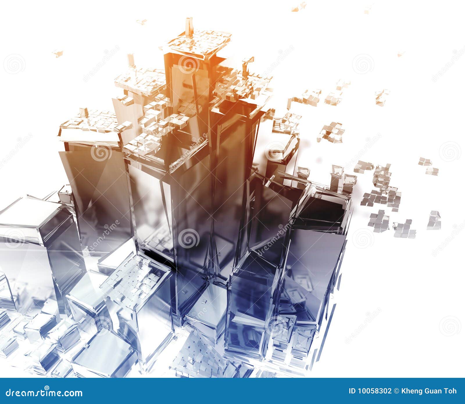 Exploding city stock illustration. Illustration of broken - 10058302