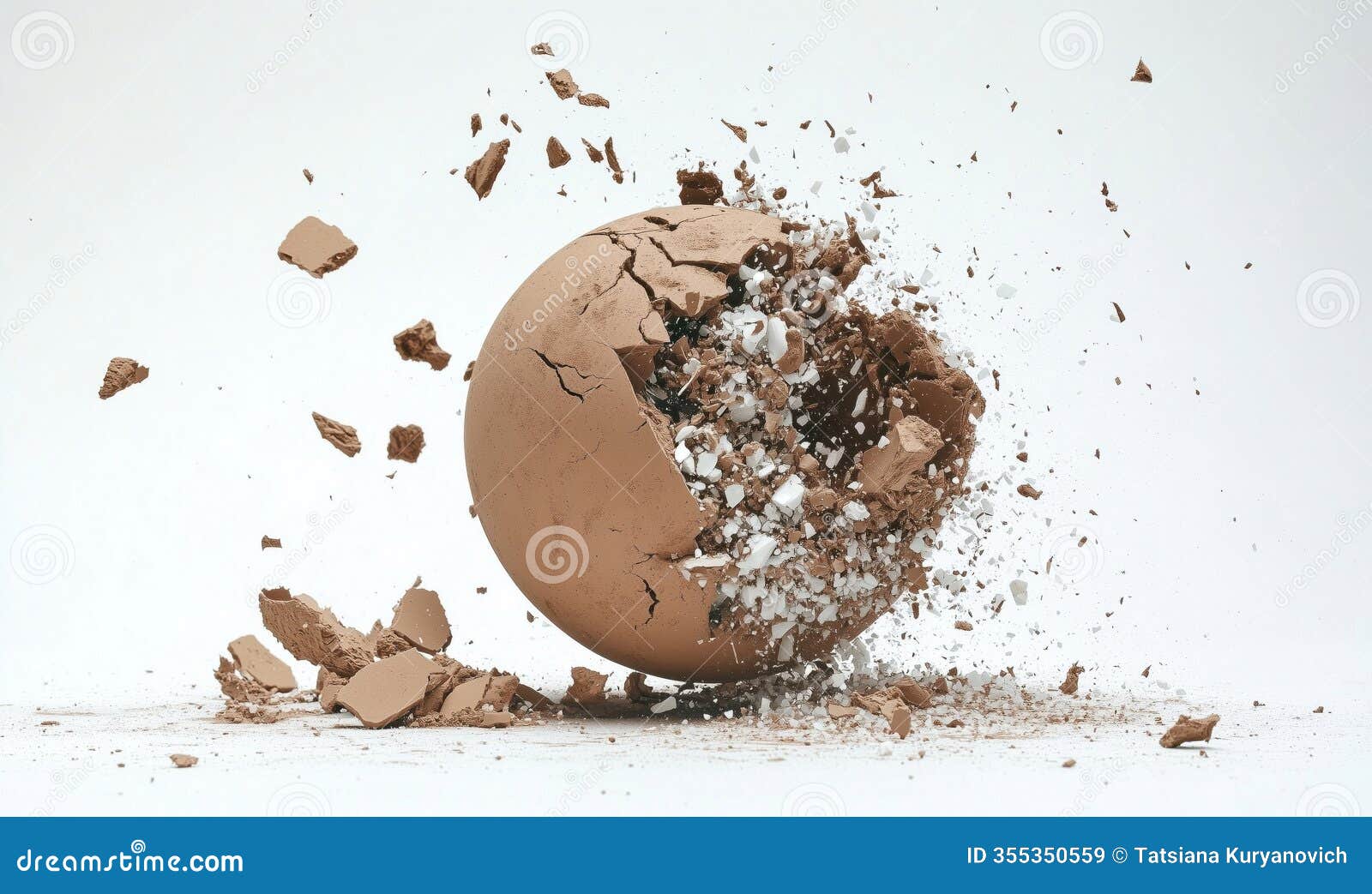 Exploding Clay Sphere with Fragments and Dust, Capturing Dynamic Motion ...