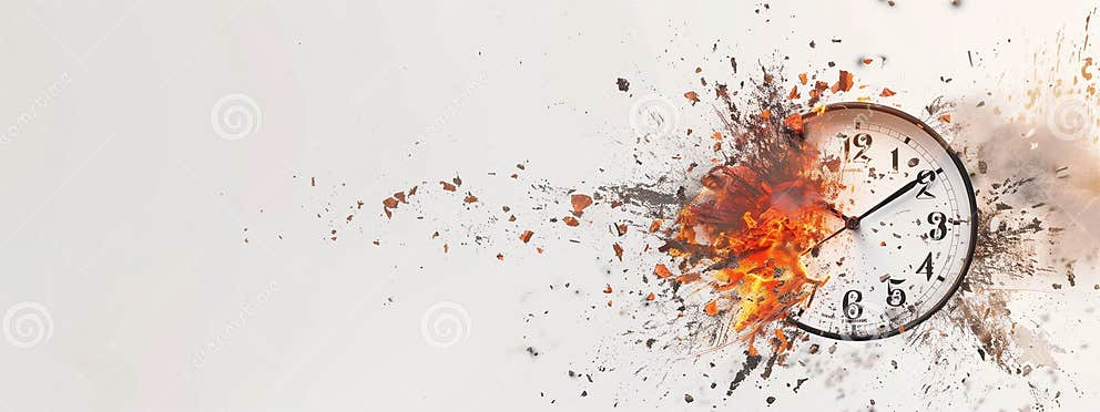 Exploding Clock Unleashes a Chaotic Torrent of Debris Stock ...