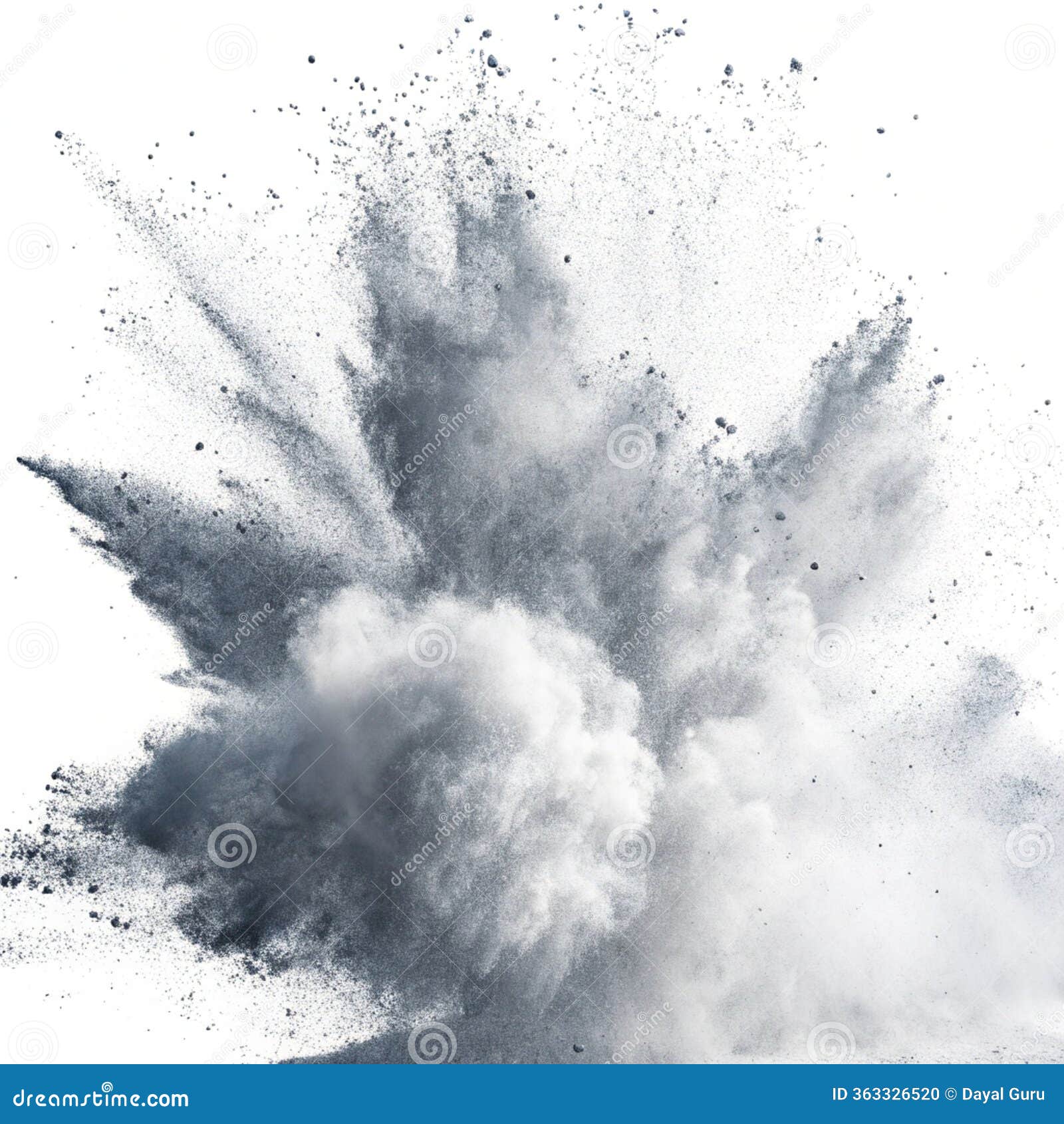 Exploding Clouds of White Dust Isolated on White Background Stock ...