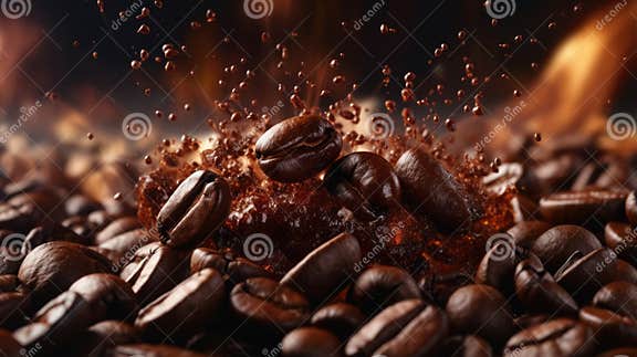 Exploding Coffee Bean Macro Shot - Stock Concepts Stock Illustration - Illustration of shot ...