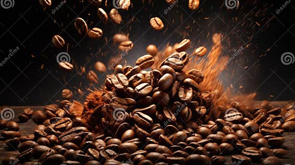 Exploding Coffee Beans - Stock Concepts Stock Illustration ...