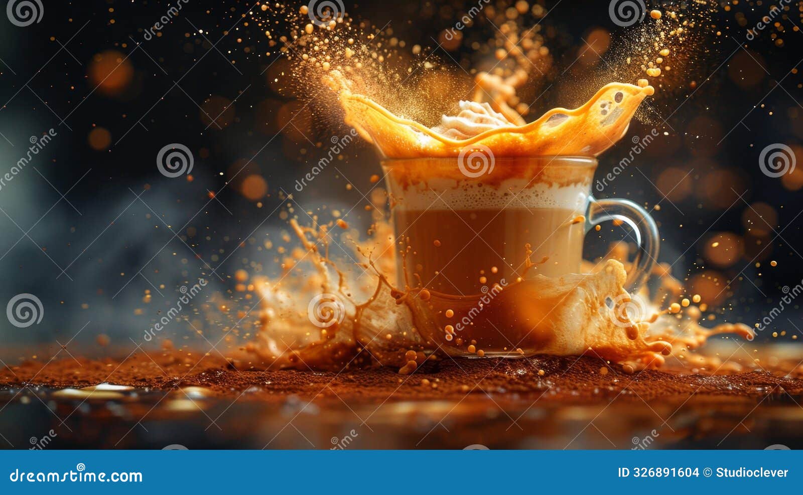 Exploding Coffee Cup with Dramatic Splash - Generative Ai Stock ...