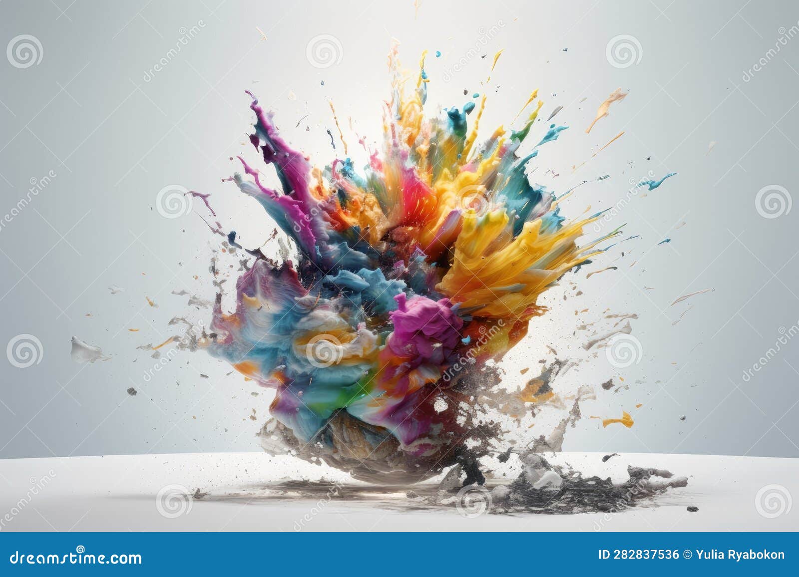 Exploding Colorful Splash. Generate Ai Stock Illustration ...
